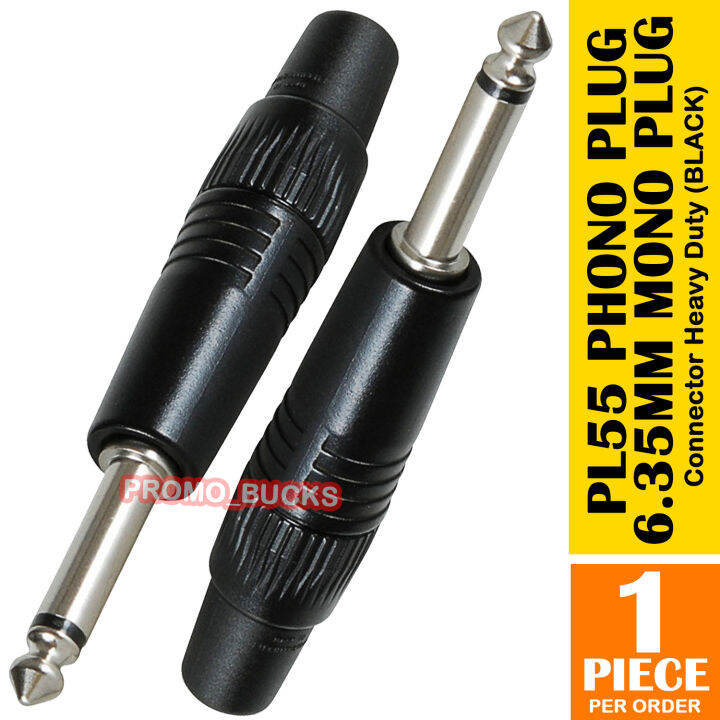 PL55 Mono Plug 1/4" PL Plug Connector BLACK Heavy Duty | Lazada PH