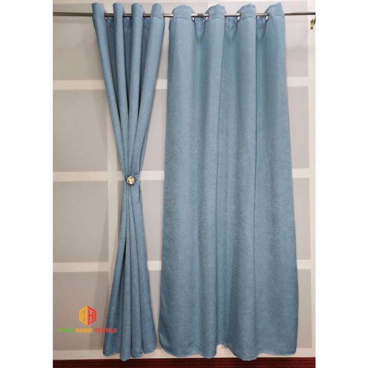 Curtain Plain Color For Living Room Bedroom Velvet Shading Curtain Gray ...