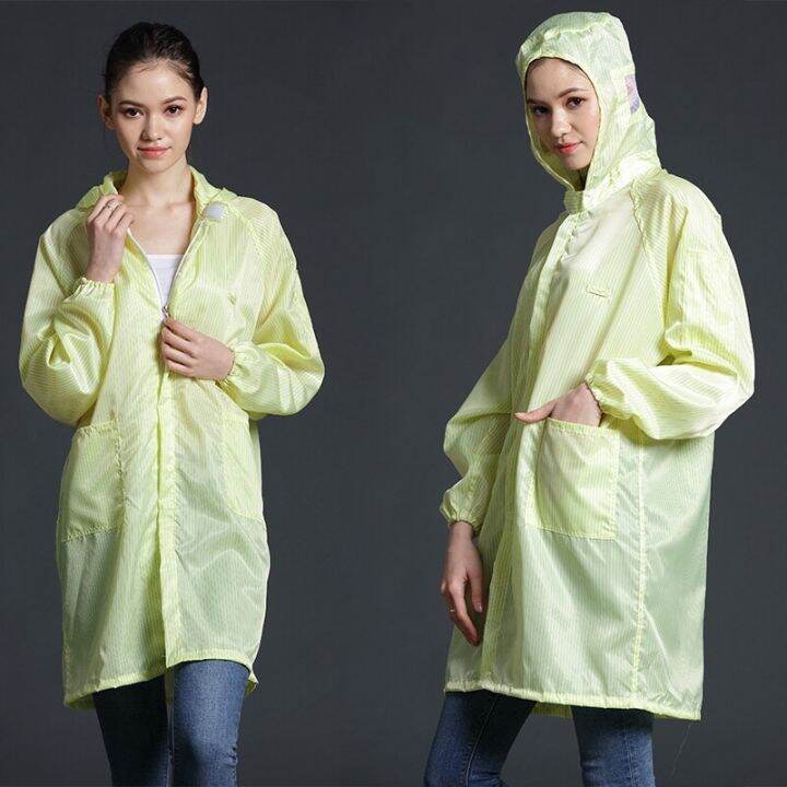 FU6586 Store Esd Smock Round Neck with Zip Hooded Design Antistatic Ppe ...