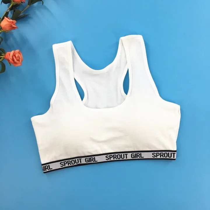 บราสปอตเด็กสาว สกีนลาย SPROUT GIRL มีฟองน้ำ ผ้าคอตตอนเนื้อดี สวมง่าย ...