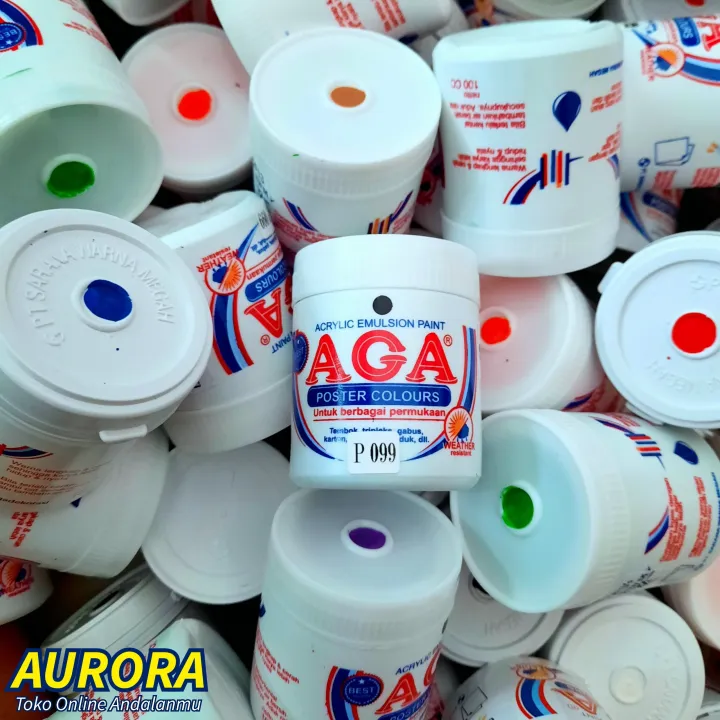 Cat AGA Poster Colour 100ml Berbagai Warna Untuk Kerajinan, Gabus ...