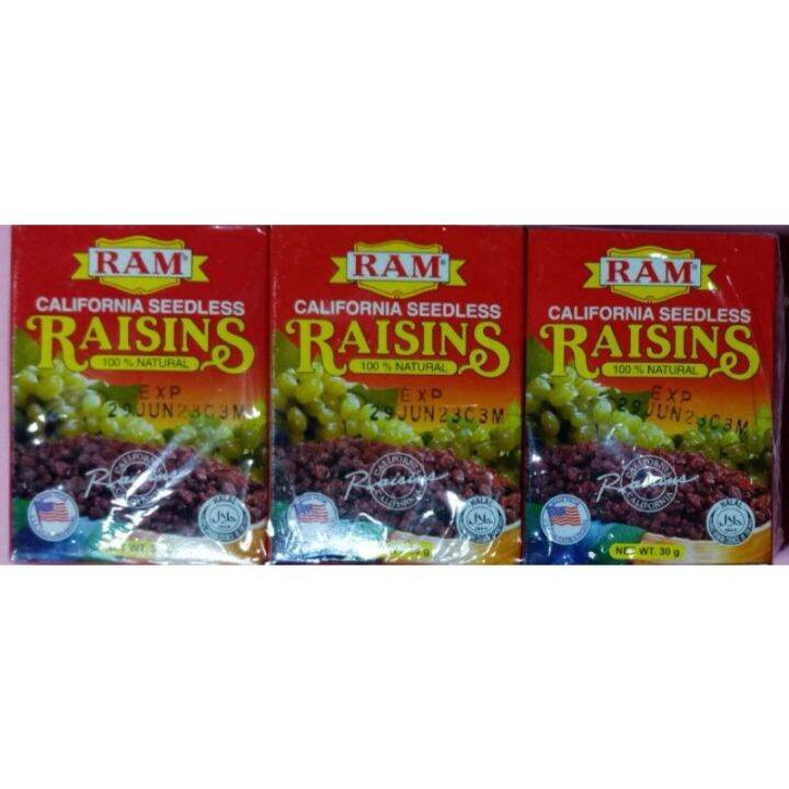 RAM California Seedless Raisins 30g x 6 pieces | Lazada PH
