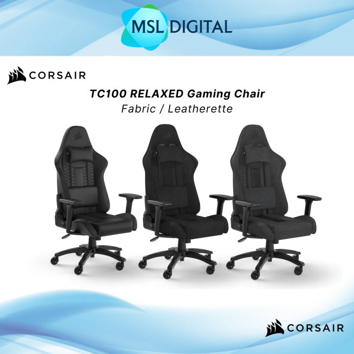 CORSAIR TC100 Relaxed Adjustable Armrest, Backrest, Height Gaming Chair ...