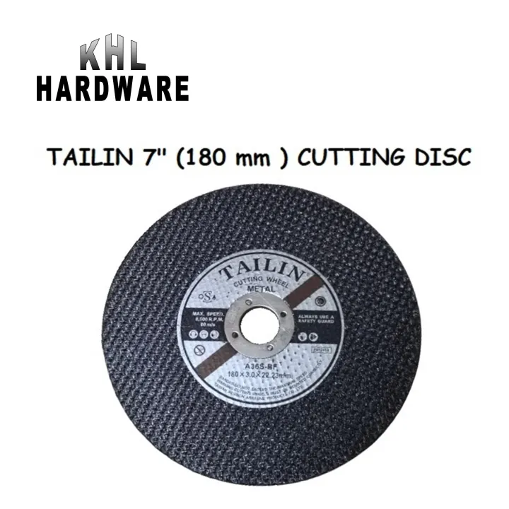 [KHL] TAILIN 7" Metal Cutting Disc - 180 x 3 x 22mm (A36S-BF) | Lazada