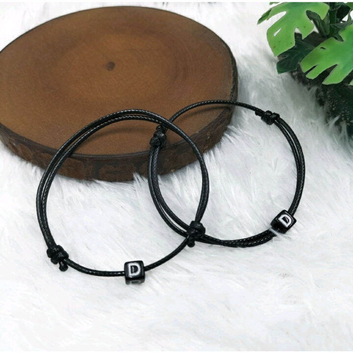 Gelang Korea Custom Nama Kamu Inisial Nama Huruf Dadu A-Z Cute Simple ...