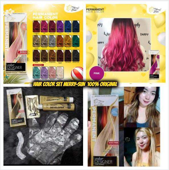 MERRY-SUN PERMANENT HAIR COLOR WITH HAIR THERAPY 100% ORIGINAL | Lazada PH