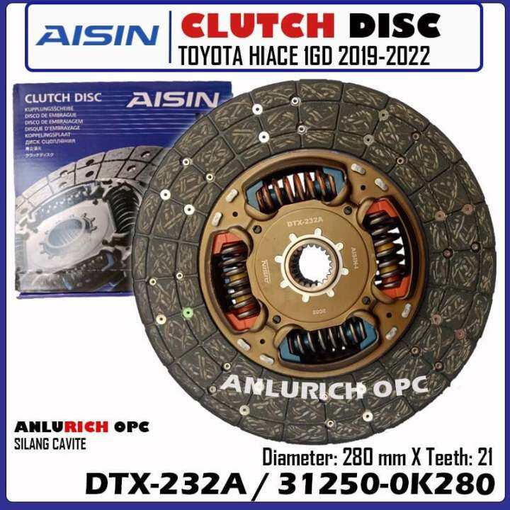 AISIN Clutch Disc 11" 280mm for TOYOTA HIACE 1GD 2019-2022 PN: DTX-232A ...