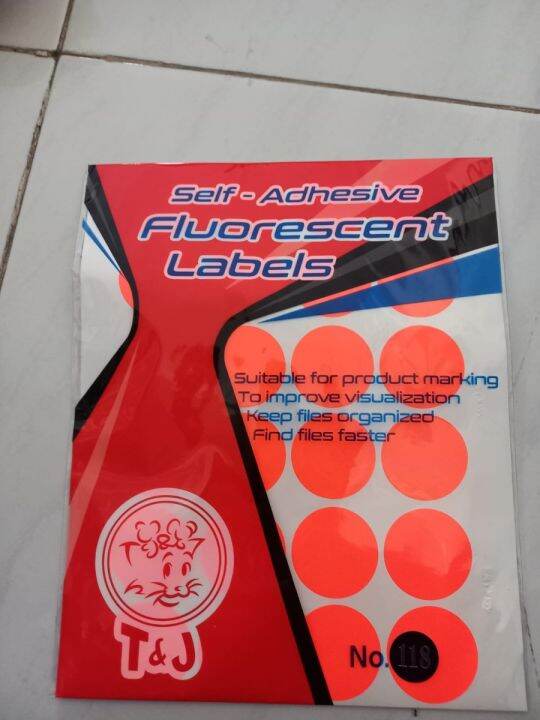 LABEL STICKER BULAT WARNA ORANGE No 118 T&J / LABEL SEKOLAH | Lazada ...
