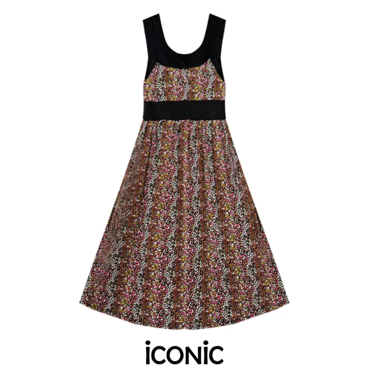 iCONiC Sabbath Dress ชุดเดรส ผ้ายืด ลายดดอกไม้ สม็อกหลัง เดรสสั้น เสื้อ ...
