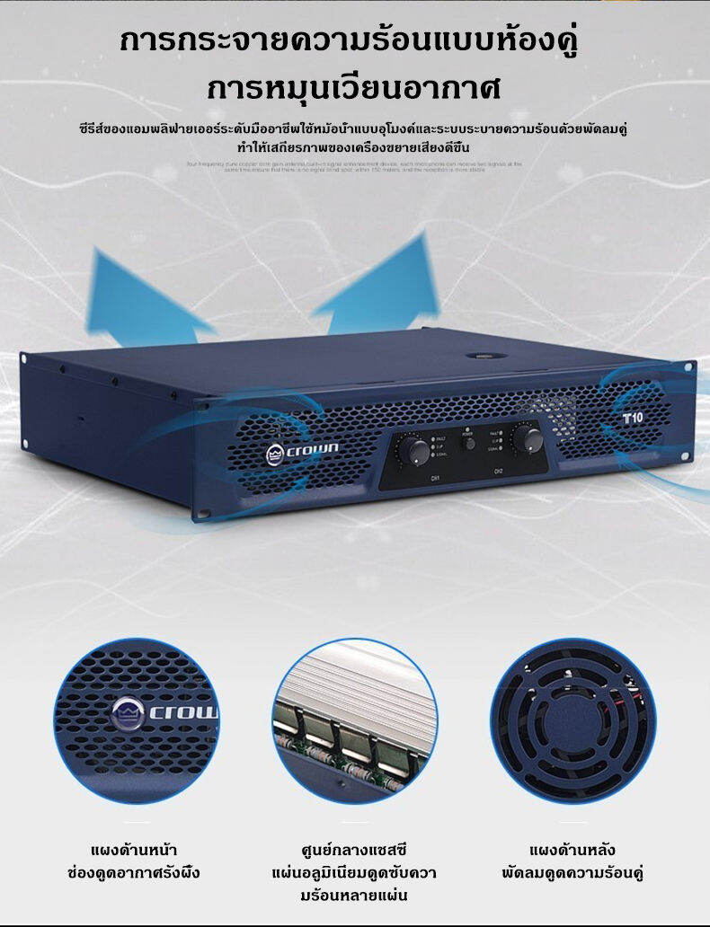 Crown T3/T5/T7/T10 แอมพลิฟายเออร์พลังงานความสูงบริสุทธิ์ -เพาเวอร์เฟส ...