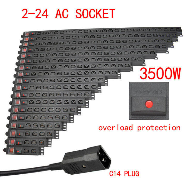 PDU POWER STRIP power socket rack overload protection IEC C13 output ...