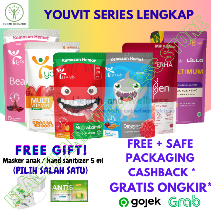 YOUVIT SERIES MULTIVITAMIN DEWASA ANAK OMEGA COLLAGEN BEAUTI GUMMY ...
