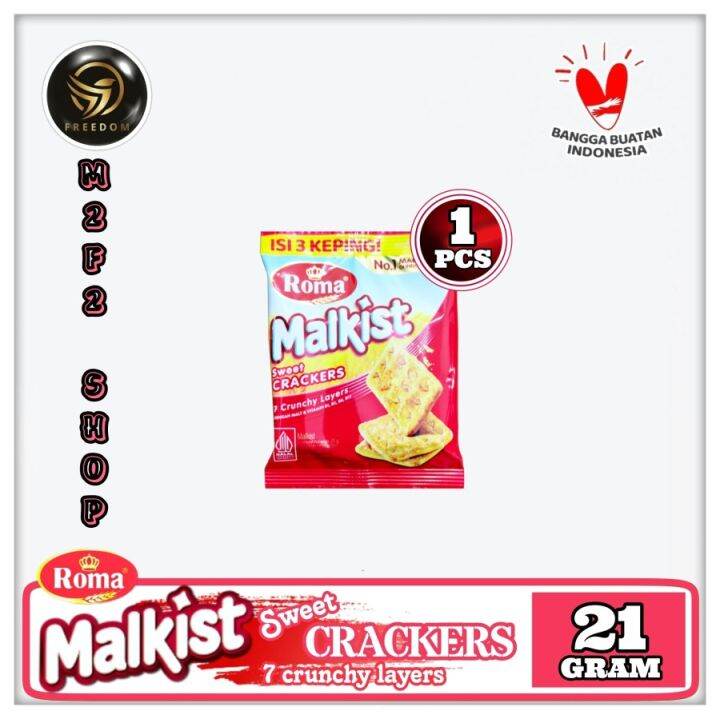 Roma Biskuit Malkist Sweet Crackers | Krekes Sachet - 21 gr (Kemasan ...
