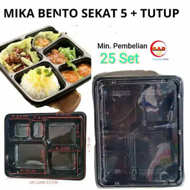 MIKA BENTO BOX SEKAT 5 TRAY BENTO TEMPAT MAKAN PLASTIK KOTAK CATERING ...