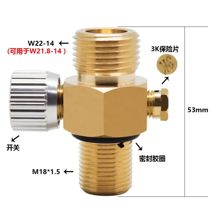 New model Thread M18*1.5 to W22 OnOff Valve for C02 Paintball Tanks ...