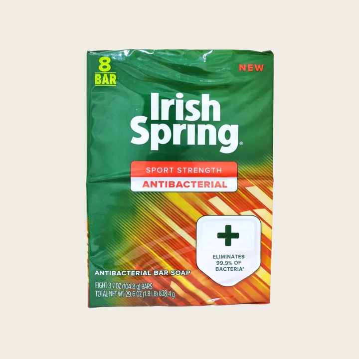 (Colombia) Irish Spring Sport Strength Antibacterial Bar Soap. 8 Bars ...