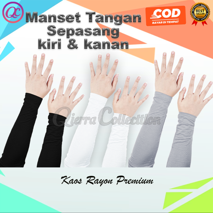 Handsock Arm Sleeve Manset Lengan Panjang Wanita Pria Polos Warna Kulit ...