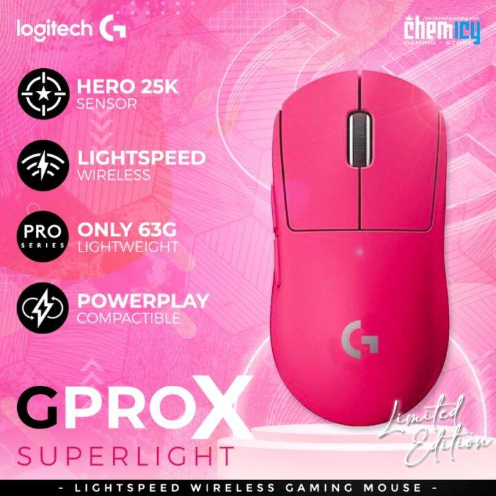 Logitech G Pro X Superlight Pink Limited Edition Wireless Gaming Mouse ...