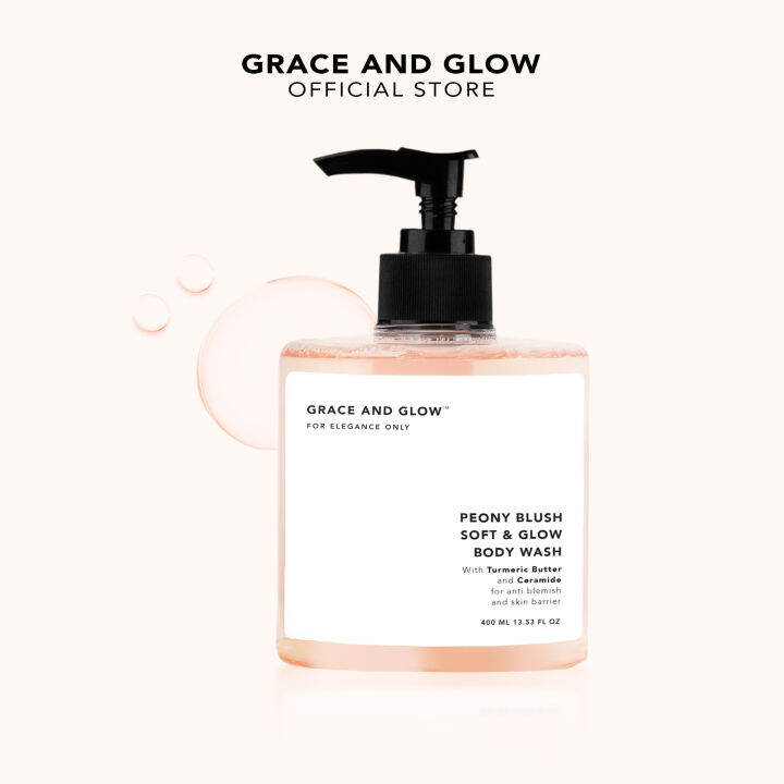 Grace and Glow Peony Blush Soft & Glow Body Wash 400 ml - Sabun Mandi Cair untuk Memperbaiki ...