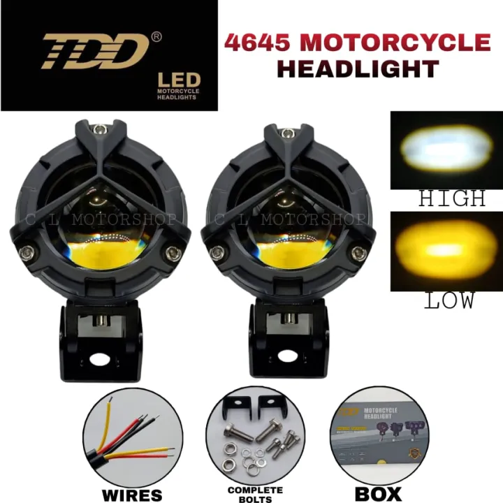 TDD 4645 GIANT EYE YELLOW-WHITE MOTORCYCLE HEADLIGHT | Lazada PH