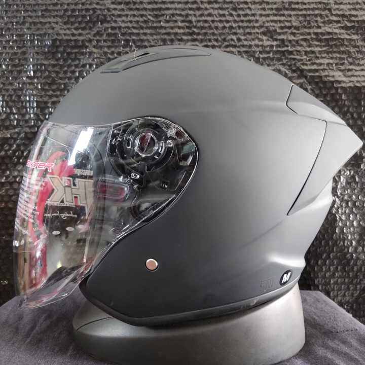 HELM NHK R1 ELITE SOLID BLACK DOFF HALF FACE NHK ELITE | Lazada Indonesia