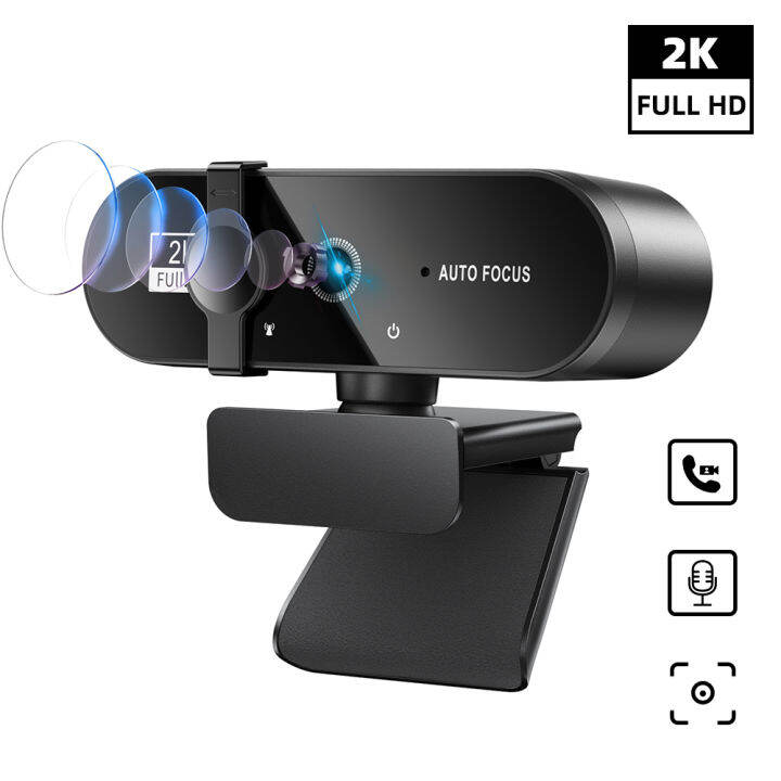 2K Webcam 1080P For PC Web Camera Cam USB Online Webcam With Microphone ...