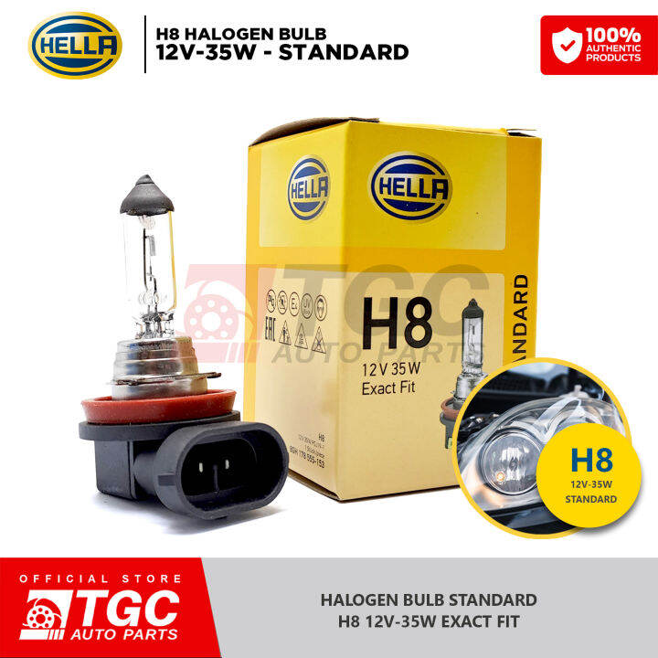 Hella H8 12v-35w PGJ19-1 Halogen Bulb Standard Headlight / Foglight Bulb Exact Fit ( 178 555-153 ...