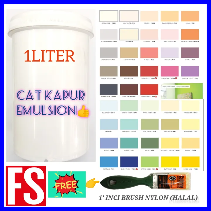 1 Liter BIGSALES Wall Emulsion Mural Paint / Wall Ceiling Paint / Cat ...