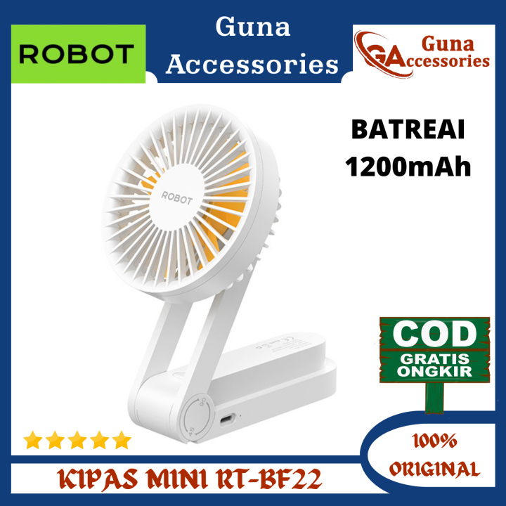 ROBOT RT BF22 Kipas Angin Portable Mini Fan Bisa Jadi Stand HP Tablet iPad RT-BF22 Battre 1200 ...