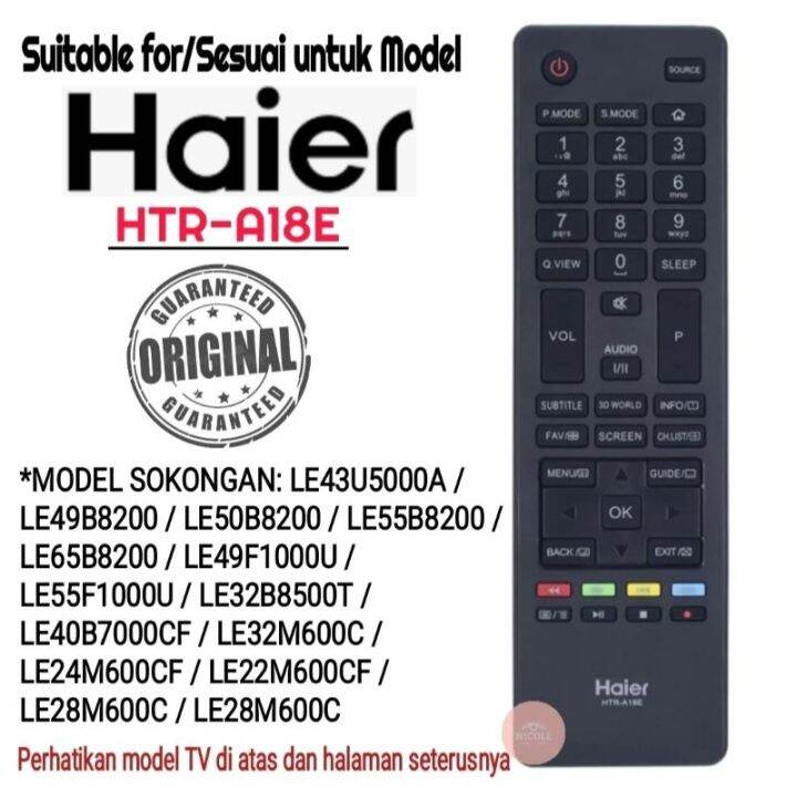 Original Haier HTR-A18E Flat Panel Led Remote Control | Lazada PH