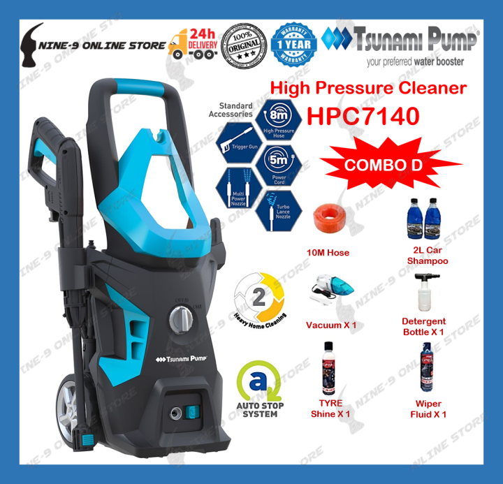 HPC7140 1800W 140Bar TSUNAMI High Pressure Cleaner -Water Jet | Lazada