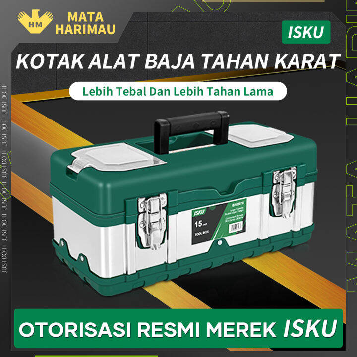 ISKU Tool Box Besar stainlees 15 18 20 inch tahan lama toolbox kotak ...