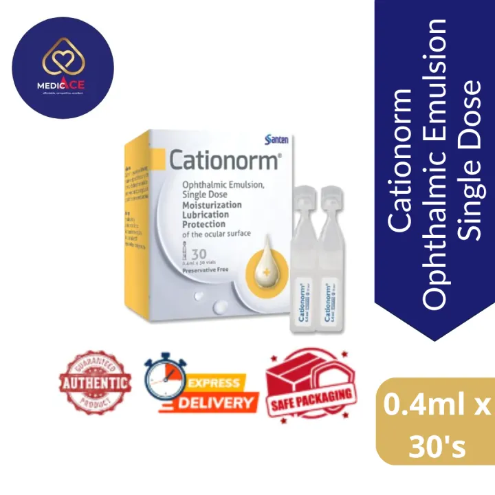 Cationorm Ophthalmic Emulsion Single Dose 0.4ml x 30's (Exp: 04/2025 ...