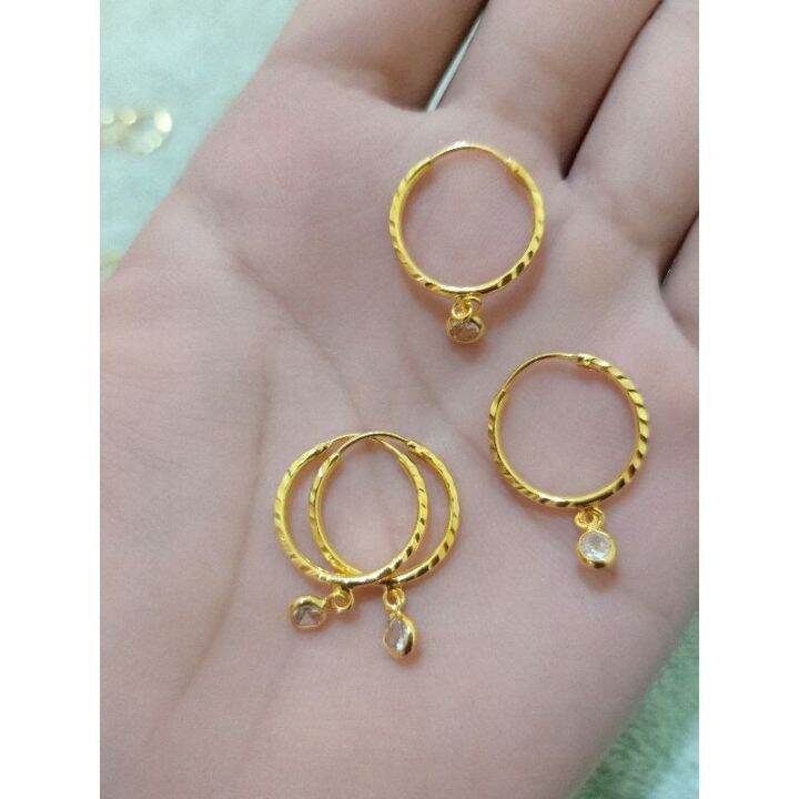 ANTING BULAT PERAK 925 LAPIS MAS 24K | Lazada Indonesia