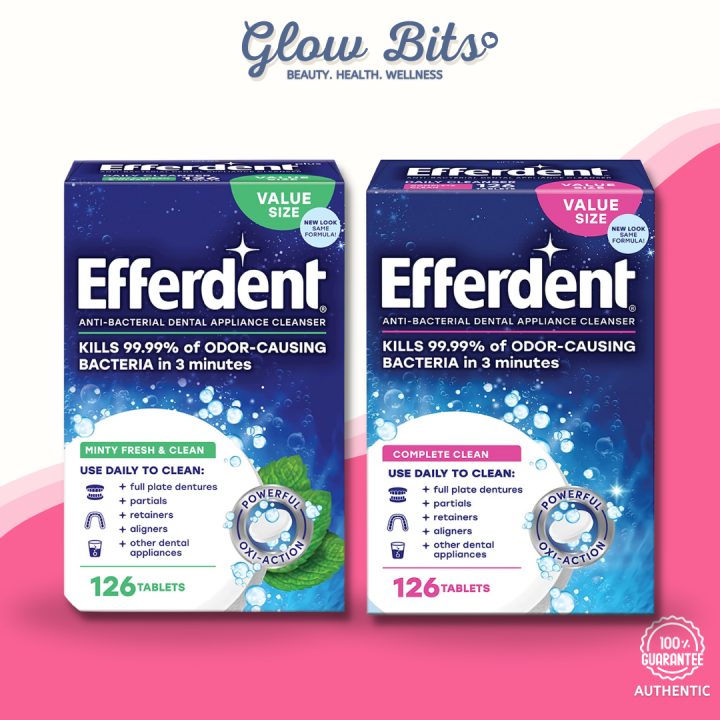 Efferdent Anti-Bacterial Denture Cleanser Complete Clean | Minty Fresh ...