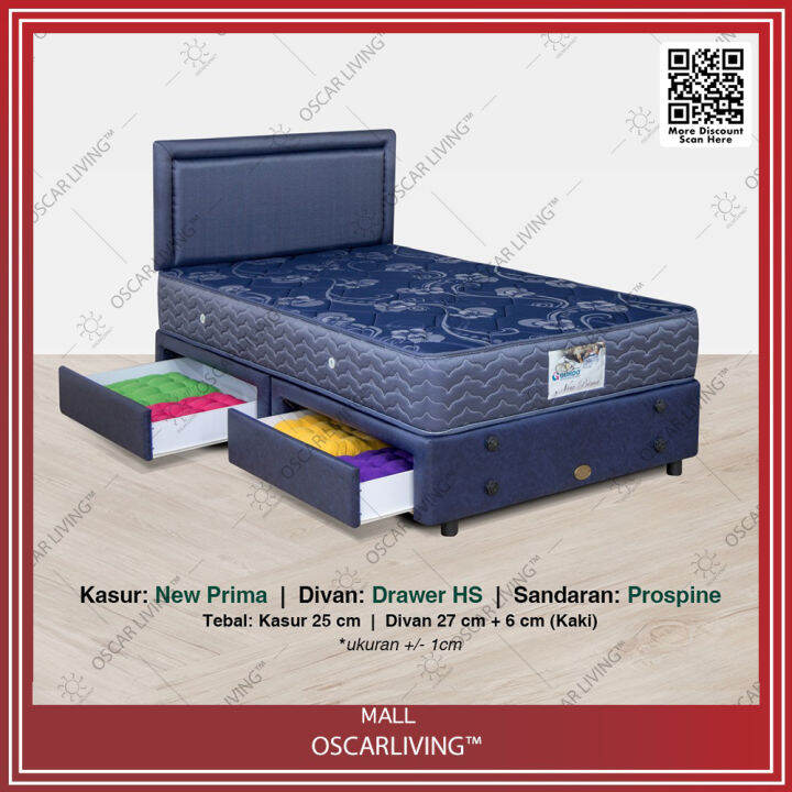 Kasur Guhdo Drawer HS New Prima Set Prospine Tebal 25Cm Biru Khusus Jabodetabek | Lazada Indonesia