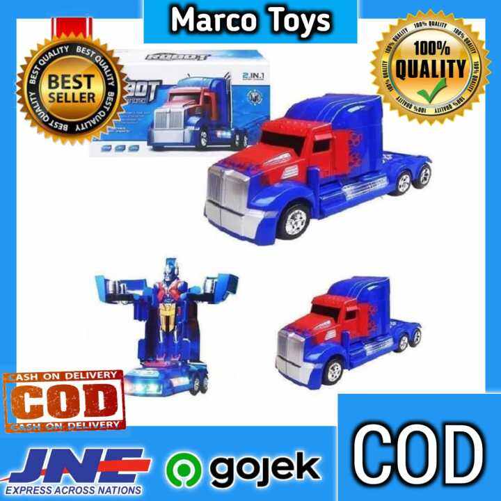 Mainan Mobil Robot Transformer Truck Optimus Prime Transformer 2 in 1 ...