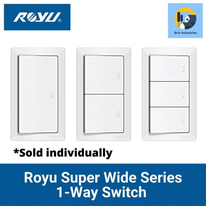 【good quality】 Royu Super Wide Series 1 Way Switch Set 1 2 3 Gang WS511 ...