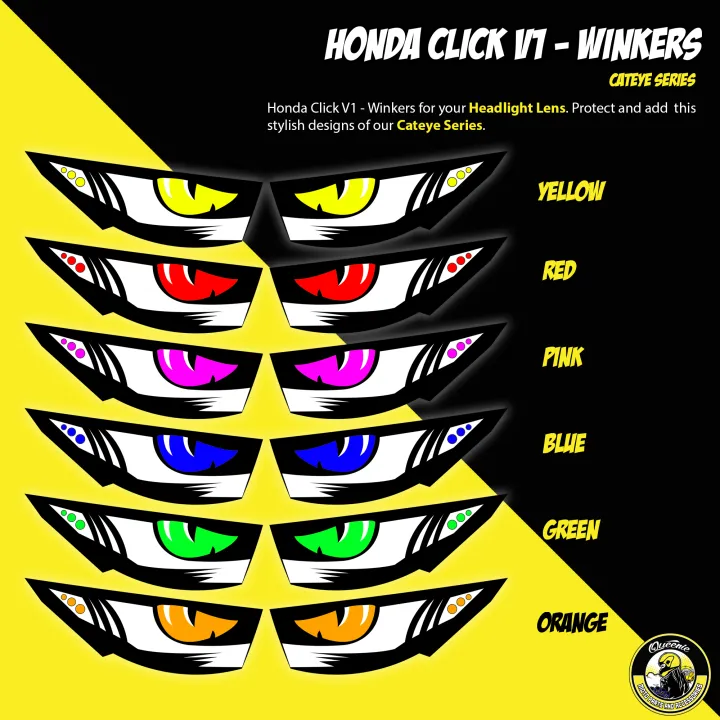 Honda Click V1 Headlight Lens Winker Eyes Decals - Cateye Series ...
