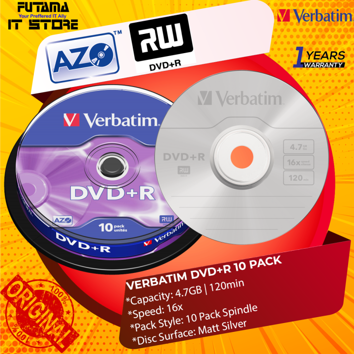 Verbatim DVD+R 10 PACK/50 PACK | Lazada