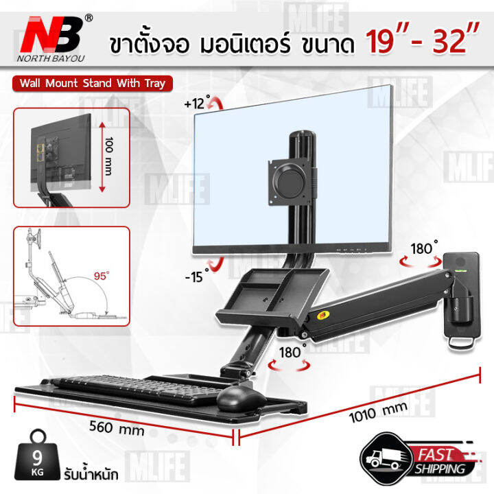 MLIFE - ขาแขวนมอนิเตอร์ NB 19-32 นิ้ว MB32 MB35 มอนิเตอร์ ขาตั้งจอคอมพิวเตอร์ ขาตั้งจอคอม ขายึด ...