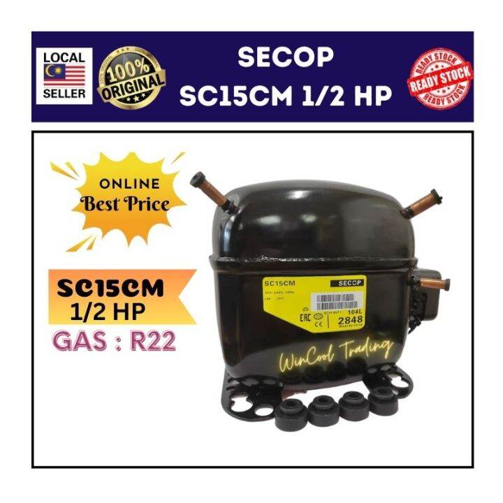 SECOP COMPRESSOR SC15CM (1/2HP) GAS R22 | Lazada