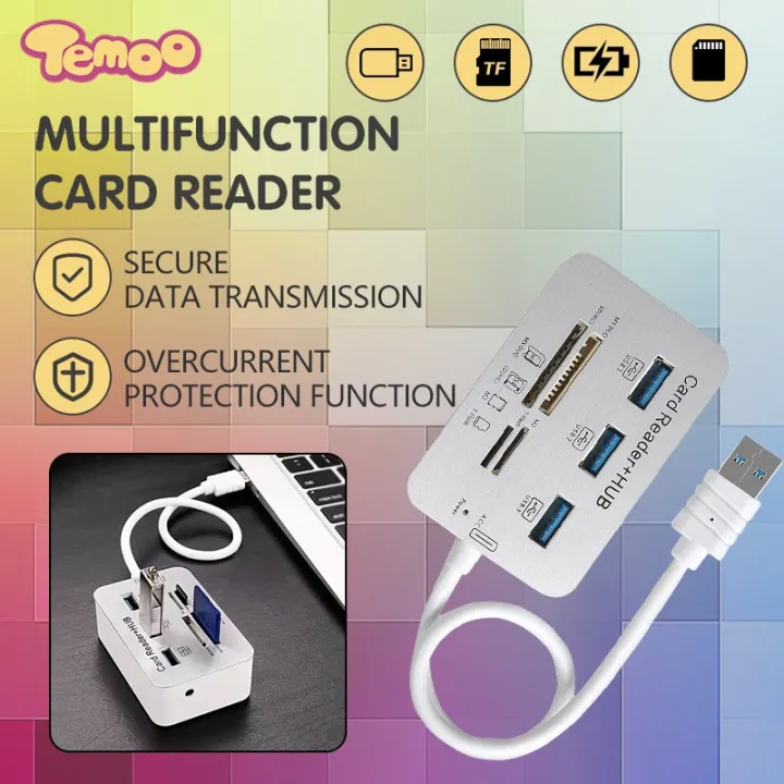Temoo 3พอร์ต USB 3.0 Hub MS SD M2 TF Multi-In-1 Memory Card Reader Adapter อะแดปเตอร์มัลติฟังก ...