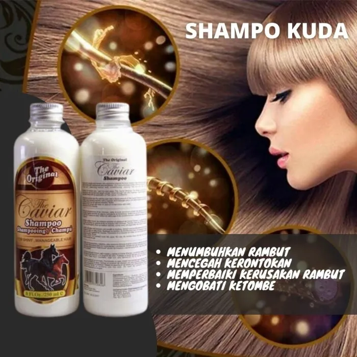SHAMPO KUDA CAVIAR PELURUS RAMBUT PENEBAL RAMBUT PEMANJANG RAMBUT ...