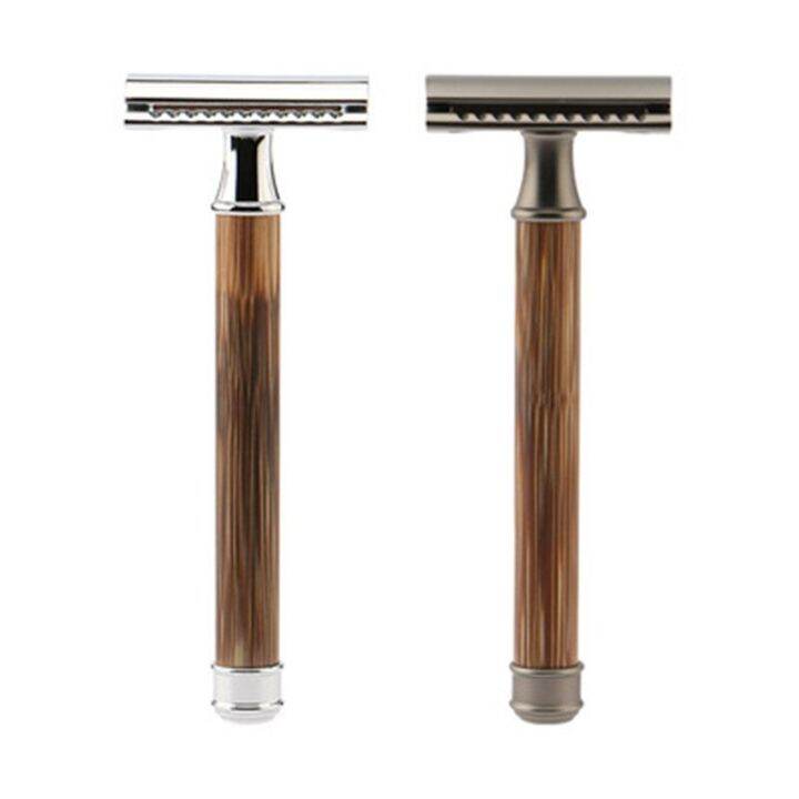 Wood Grain Bamboo Handle Razor For Men Or Women, Double Edge Safety ...