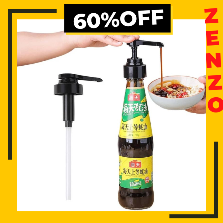 𝐙𝐄𝐍𝐙𝐎 Sauce Pump Household Oyster Sauce Pump Head Oil Chili Tomato Sauce Bottle Mouth Squeezer ...