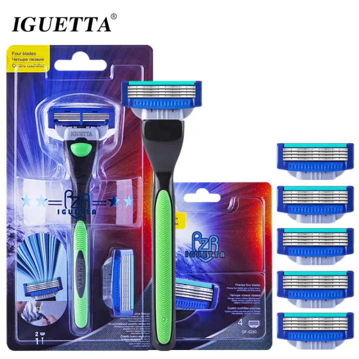 RZR IGUETTA New Green Combination Shaver (1 Handle And 6 Heads ...