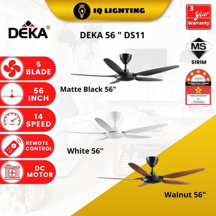 DEKA DS11 56 5 Blades DC Motor Remote Control Ceiling Fan with 7 Speed ...