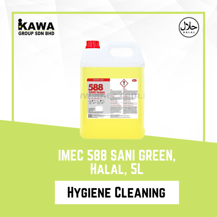 VEGETABLE WASH & KITCHEN CLEANER IMEC 588 SANI GREEN, Halal, 5L | Lazada