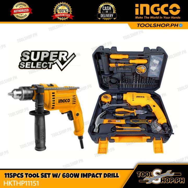 INGCO Impact Drill with Tool Kit 115PCS/SET HKTHP11151 | Lazada PH